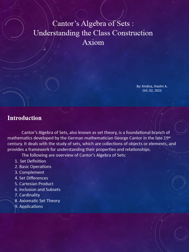 Class Construction Axiom PPT1 | PDF | Set (Mathematics) | Axiom