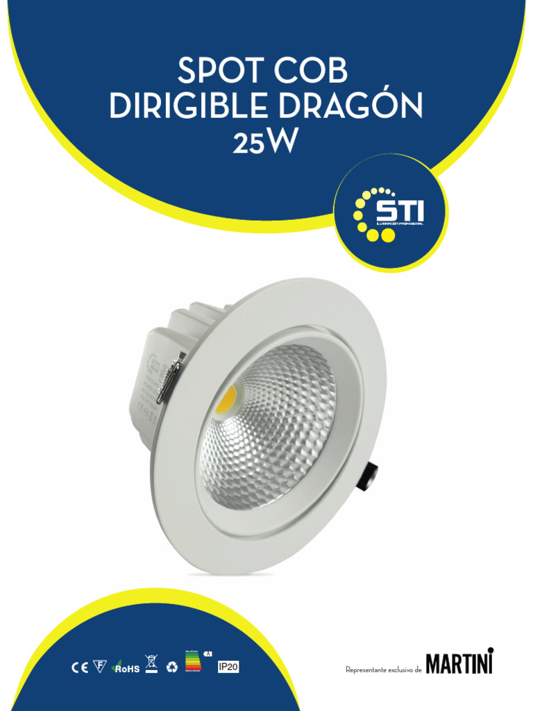 Spot Cob Dirigible Mod. Dragon 25W | PDF | Diodo emisor de luz | Encendiendo