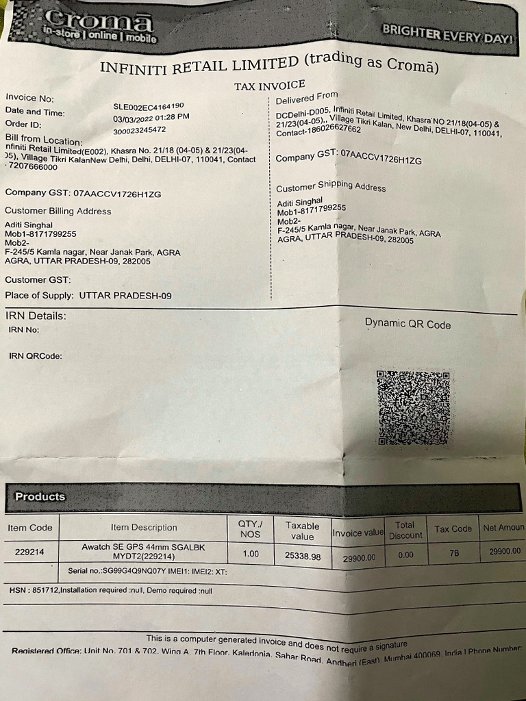 apple watch invoice | PDF | Taxes | Government Finances