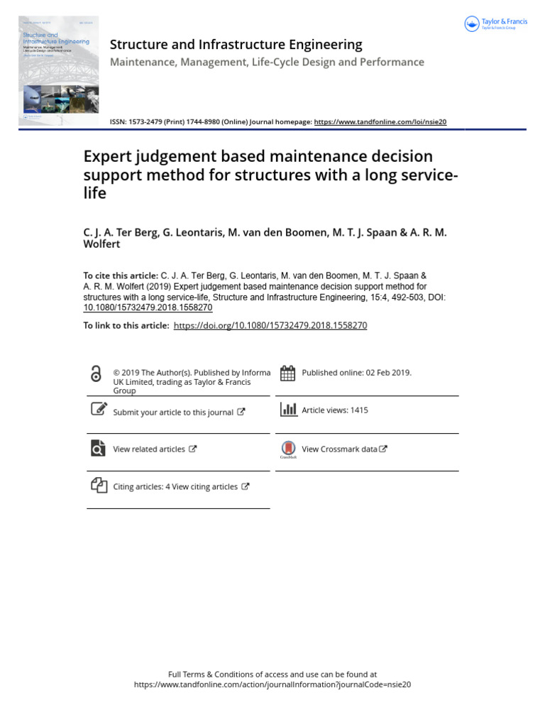 Article Expert Judgement For Long Service-Life Modelling | PDF ...