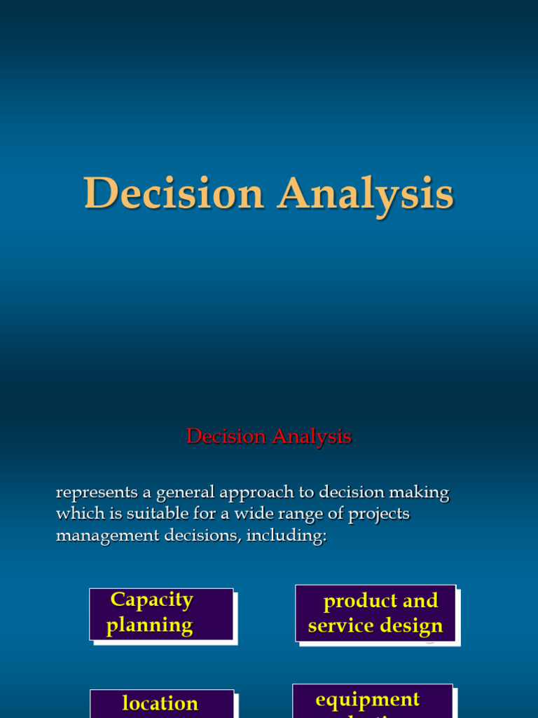Lecture 3 | PDF | Decision Making | Analysis