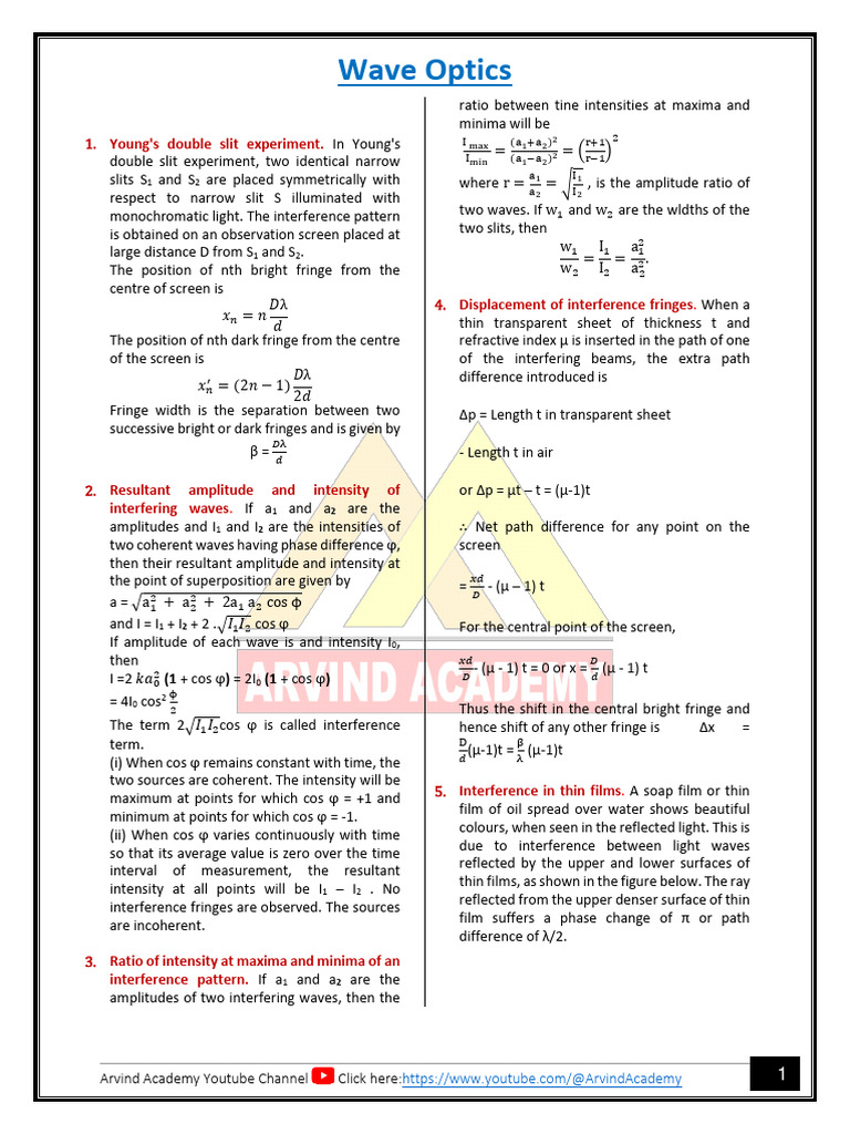 Chap 10 Wave Optics | PDF | Diffraction | Mechanics