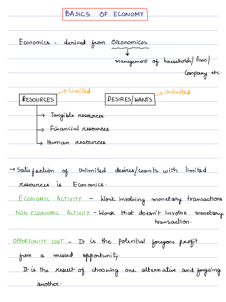 Economics Handwritten Notes | PDF