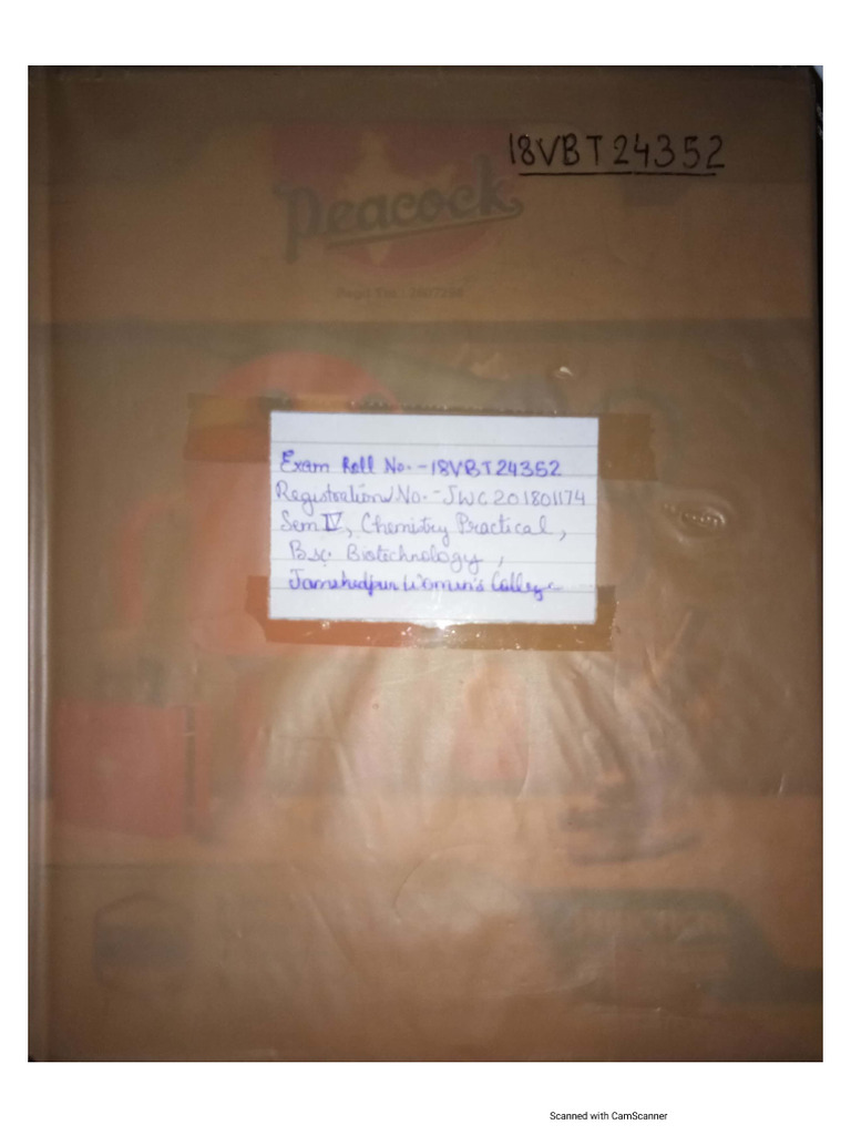 Chemistry Practical Notebook | PDF