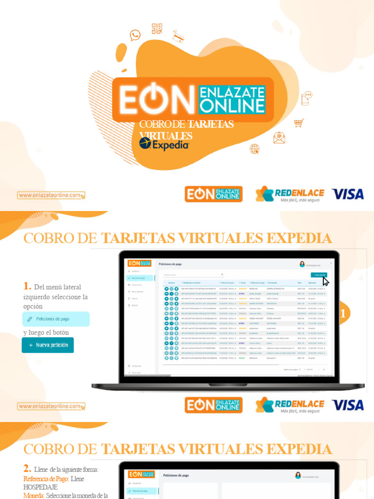EON - Cobro de tarjetas virtuales Expedia | PDF