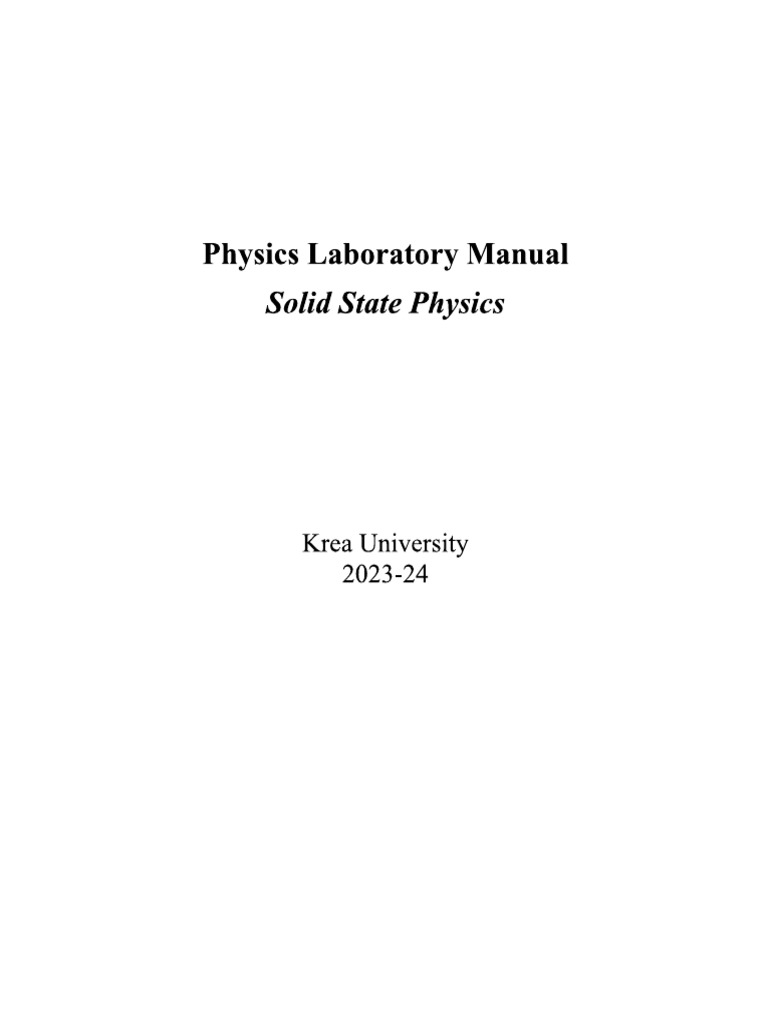 Solid State Physics-Four Probe and Curie Point | PDF