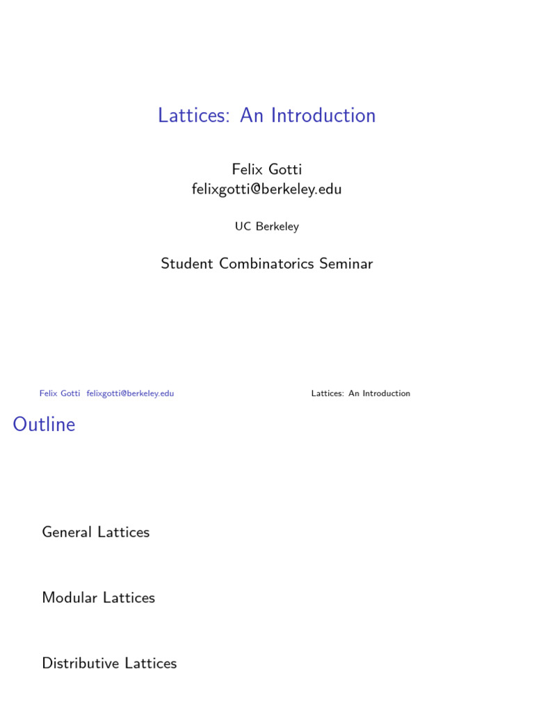 Lattices-An Introduction | PDF | Mathematical Concepts | Mathematical Logic