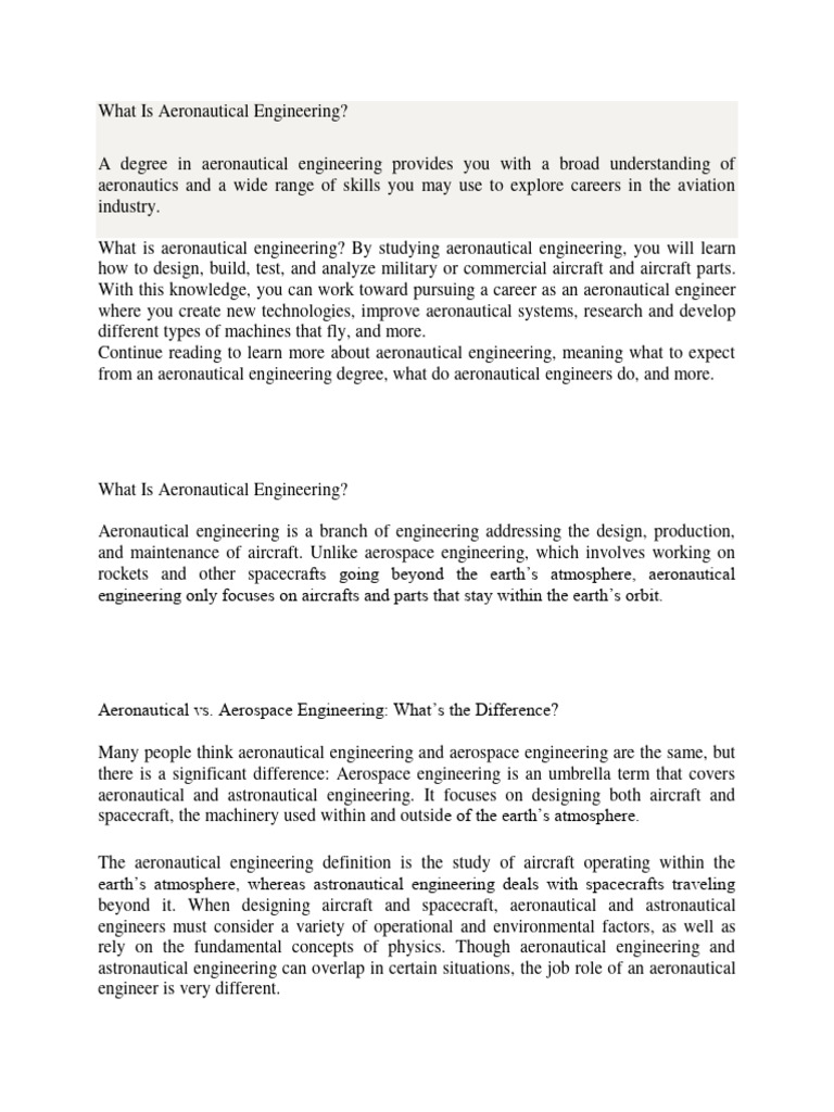 Understanding Aeronautical Engineering | PDF | Aerospace Engineering ...