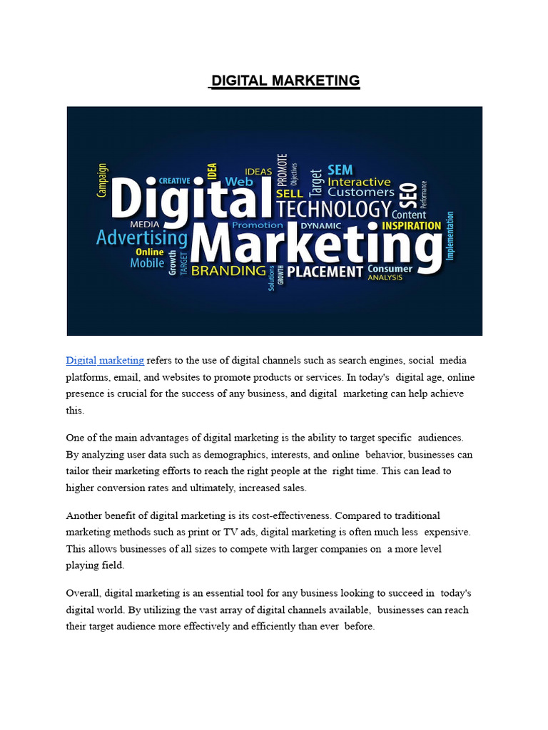 Digital Marketing | Download Free PDF | Search Engine Optimization | Digital Marketing