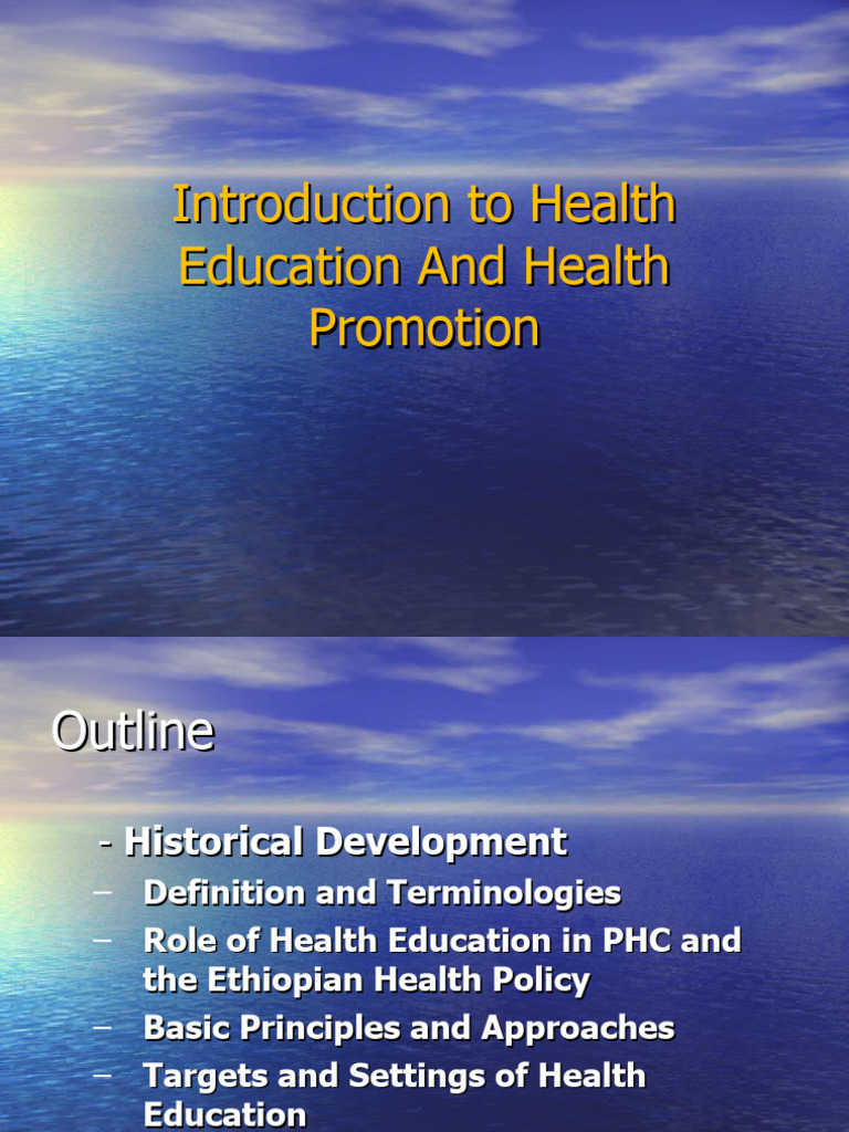 01 Introduction To Health Education | PDF | Health Promotion | Health ...