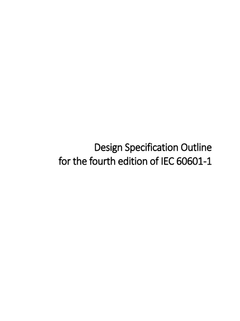 IEC 60601 1 4th Ed FINAL Design Specification Outline 1701413653 | PDF ...