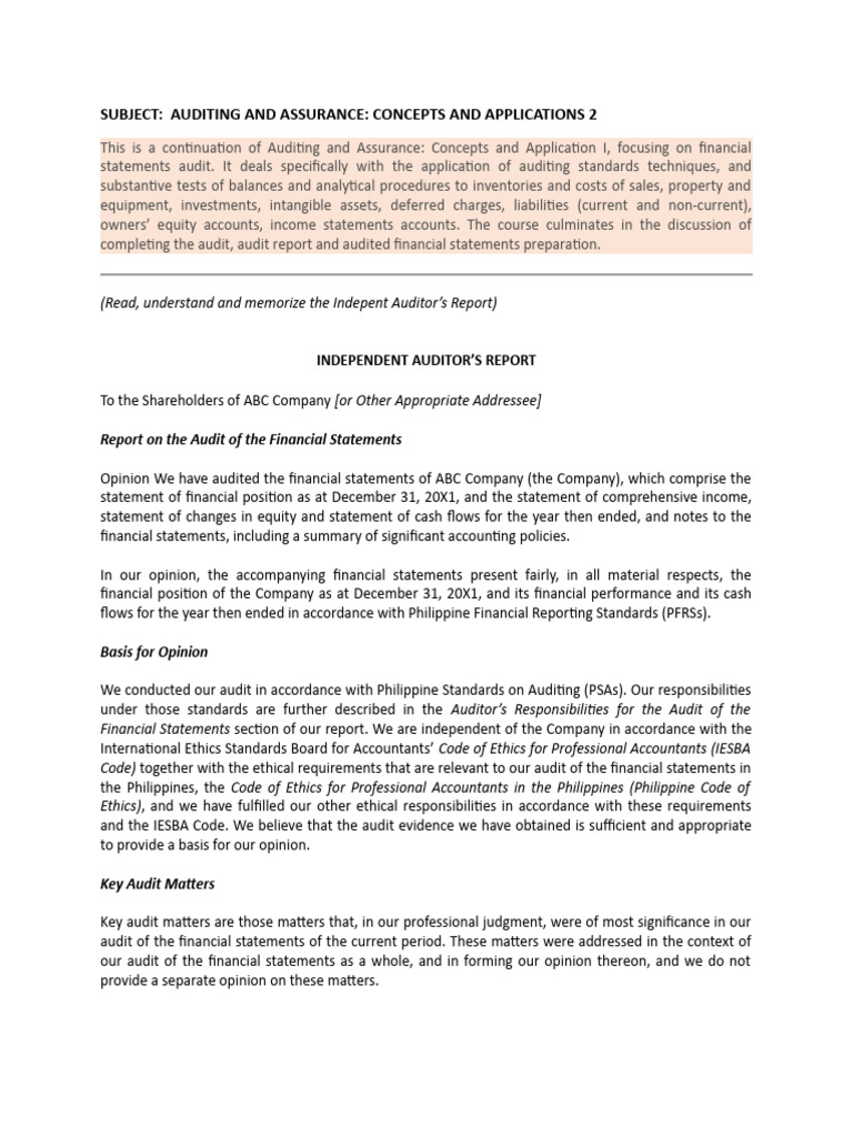 Audit-Report Sample | PDF | Financial Audit | Audit