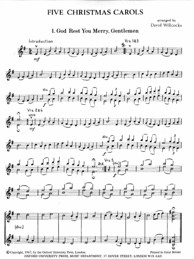 Five Xmas Carols Violins | PDF