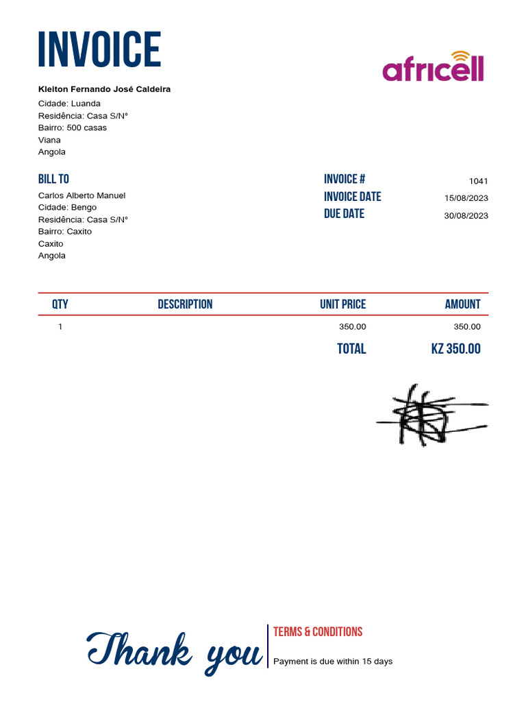 Comprovante Africell | PDF