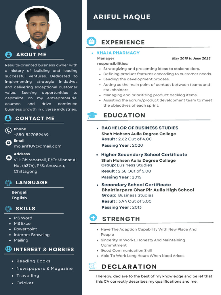 Ariful Haque: Business Profile & CV | PDF | Scrum (Software Development) | Business
