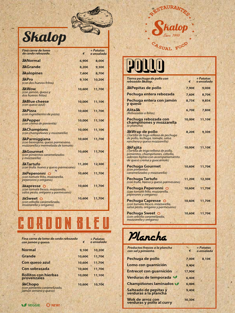 Carta Skalop | PDF | ensalada | Alimentos
