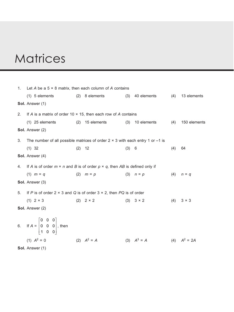 Matrices and Determinants | PDF | Matrix (Mathematics) | Mathematical Objects