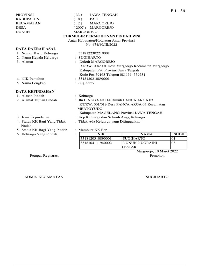 Data Daerah Asal | PDF