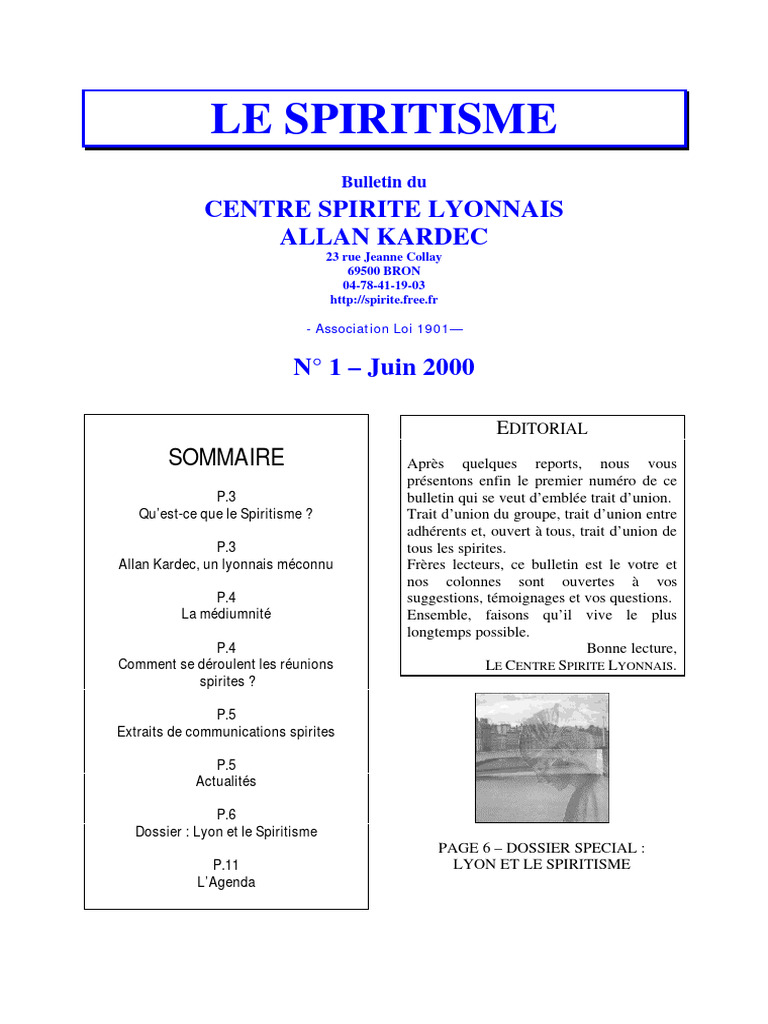 Spiritisme et Médiumnité à Lyon | PDF | Spiritisme | Médium (spiritisme)