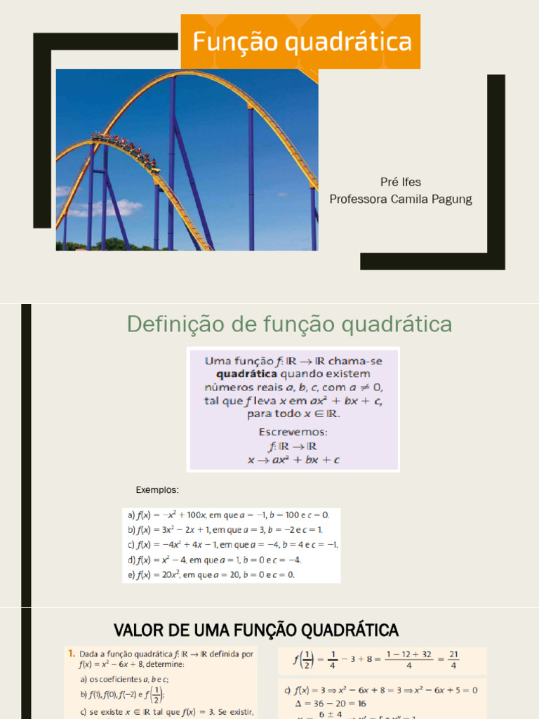 Função Quadrática-1 | PDF | Equações | Função (Matemática)
