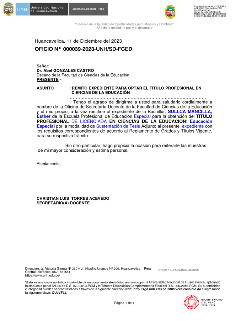 Oficio 000039 2023 SD Fced | PDF