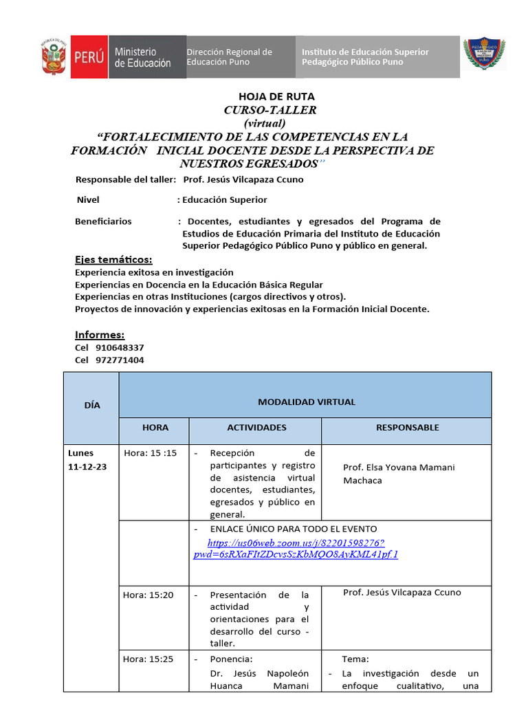 HOJA DE RUTA | PDF | Maestros | Enseñando