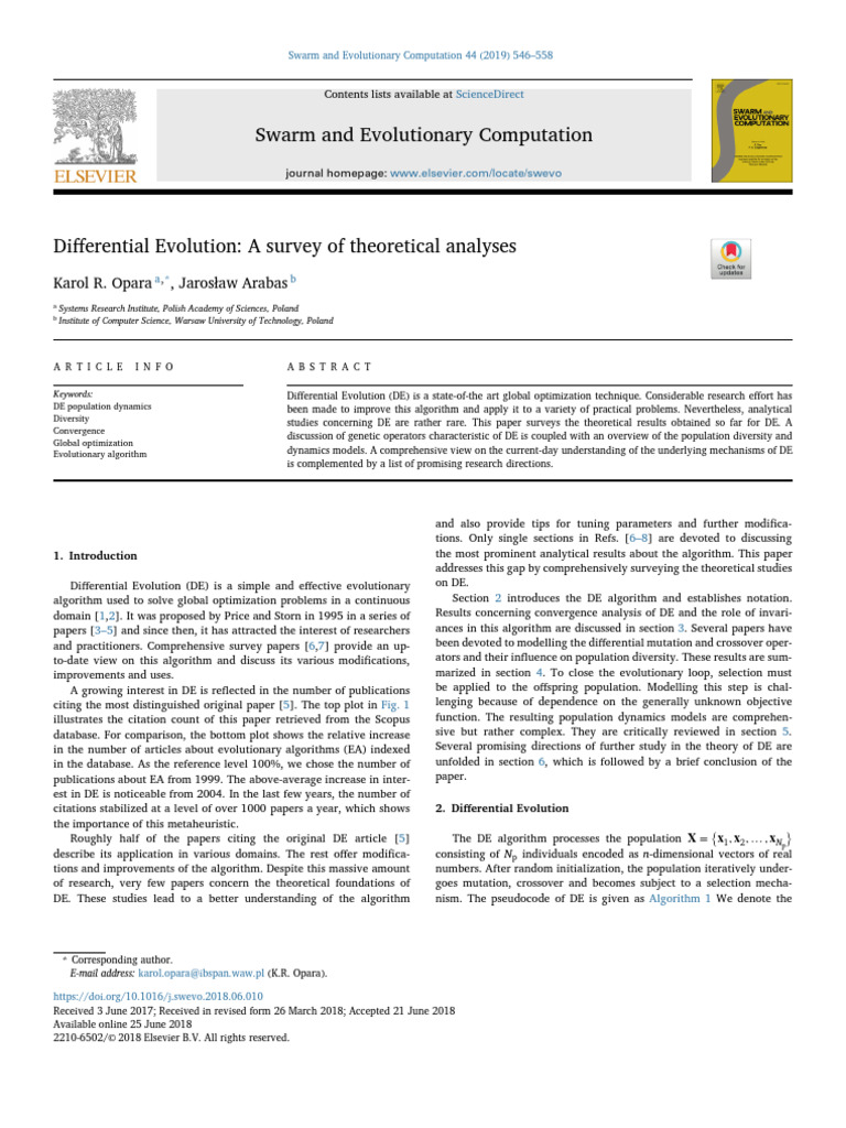 DE Survey | PDF | Genetic Algorithm | Mathematical Optimization