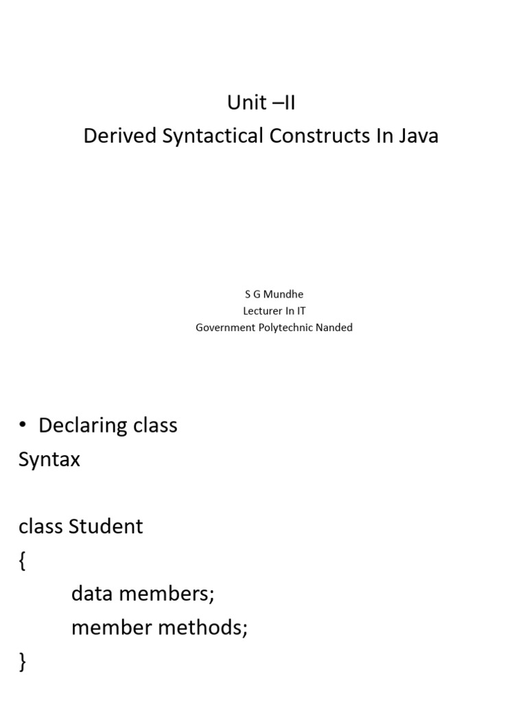 Unit 2 Pdf Constructor Object Oriented Programming Programming