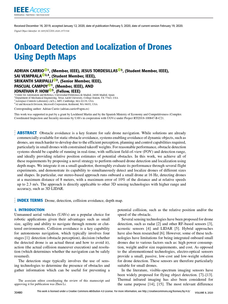 Onboard Detection and Localization of Drones Using Depth Maps | PDF | Image Segmentation ...