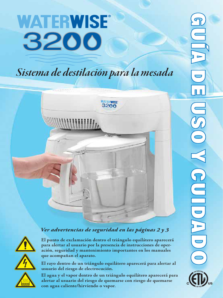 Destilador Waterwise | PDF | Agua | Destilación
