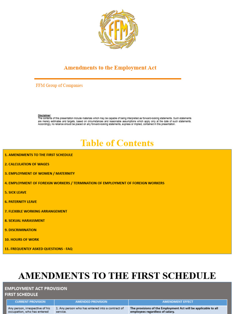 FFM - EA Amendments FAQ | PDF | Workweek And Weekend | Employment