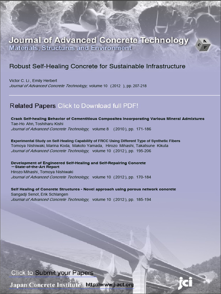 Self Healing Concrete | PDF | Deformation (Engineering) | Life Cycle ... Self Healing Concrete | PDF | Deformation (Engineering) | Life Cycle ...
