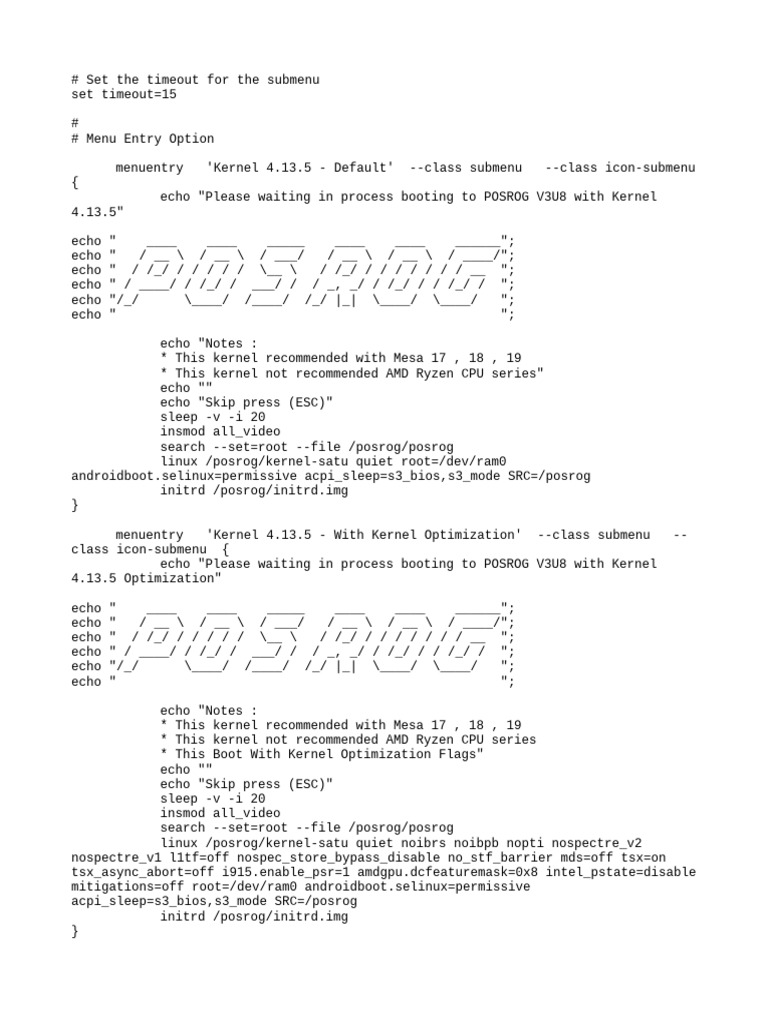 Kernel Boot Options Guide | PDF | Booting | Graphics Processing Unit