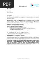 Notice To Explain SAMPLE FORM | PDF | Employment | Crime & Violence