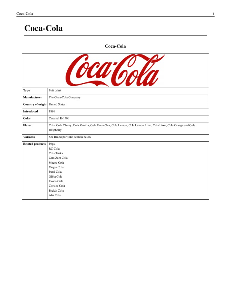 Coca Cola | PDF | Coca Cola | Cola