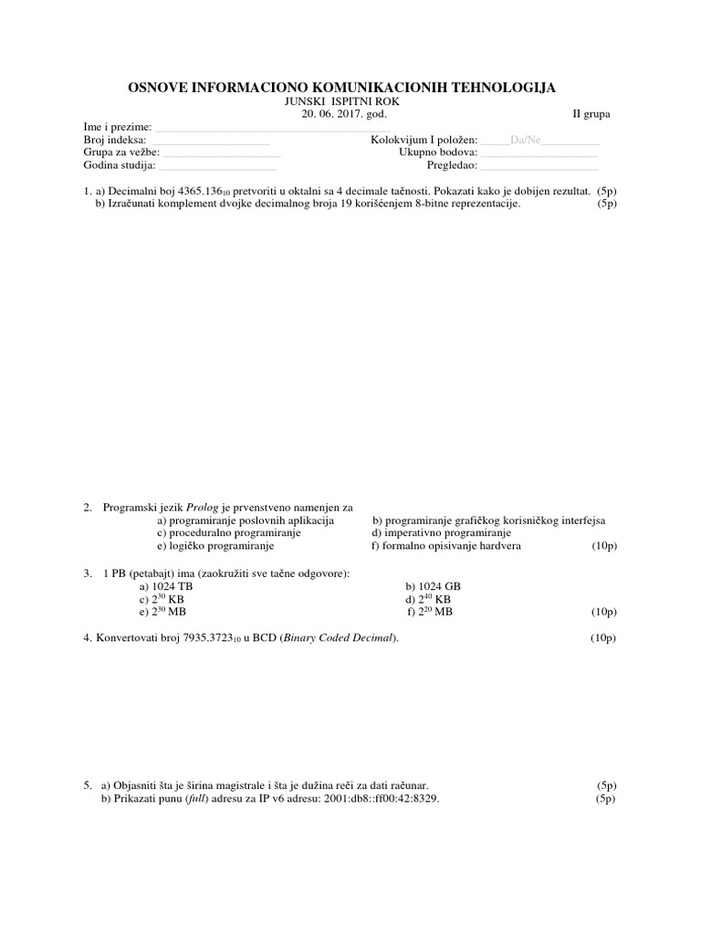 Oikt Ispitni Rokovi | PDF