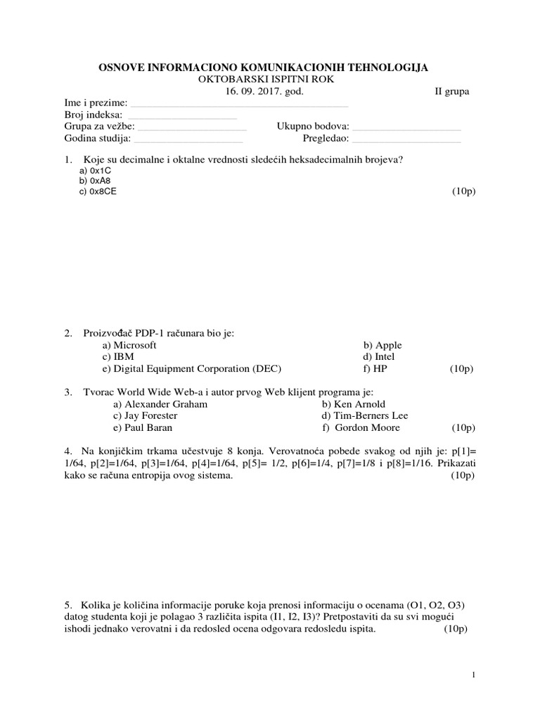 Oikt Ispitni Rokovi | PDF