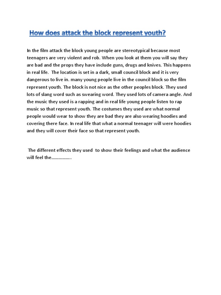 "Youth Representation in Attack the Block" | PDF