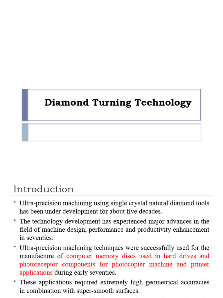 Diamond Turning Technology | PDF | Numerical Control | Machining