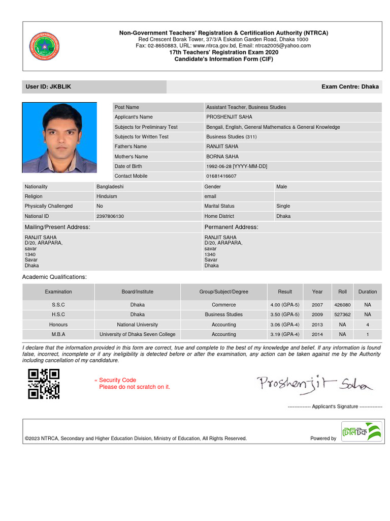 Non-Government Teachers' Registration & Certification Authority (NTRCA ...