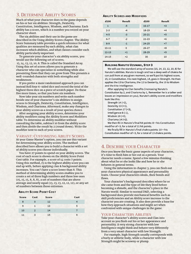 Character Ability Scores Guide | PDF