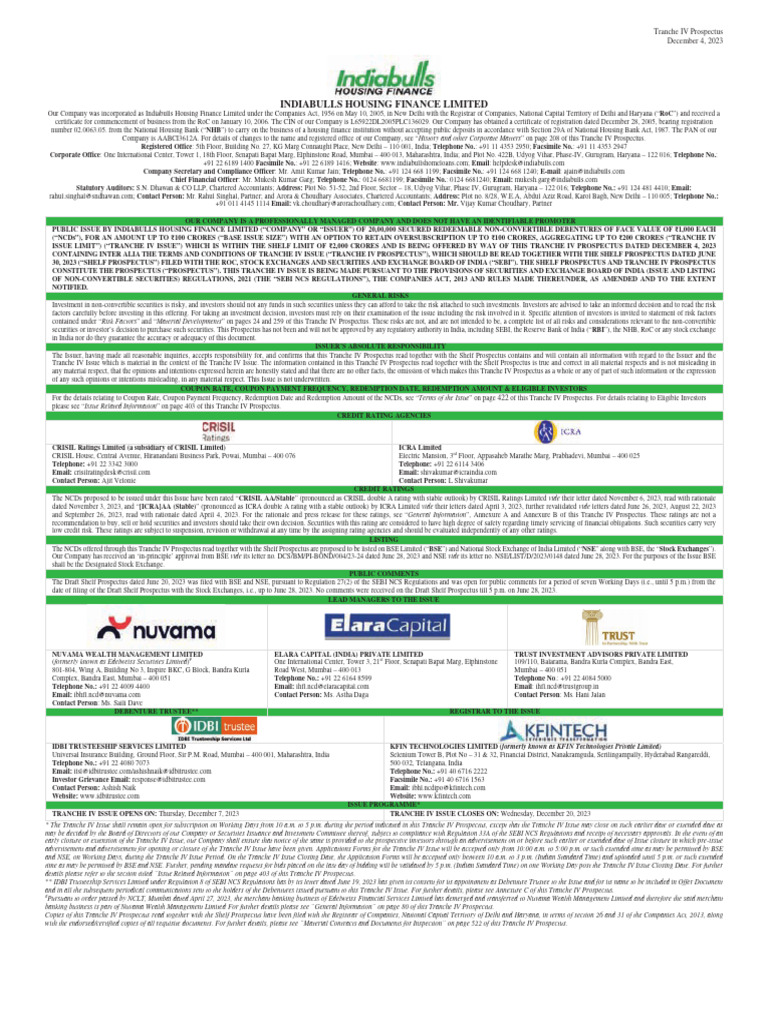 IHFL Dec 2023 Tr IV | PDF | Securities (Finance) | Stocks