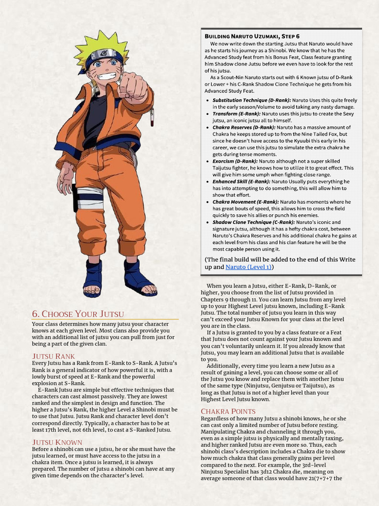 Naruto Jutsu Guide for D&D 5E | PDF
