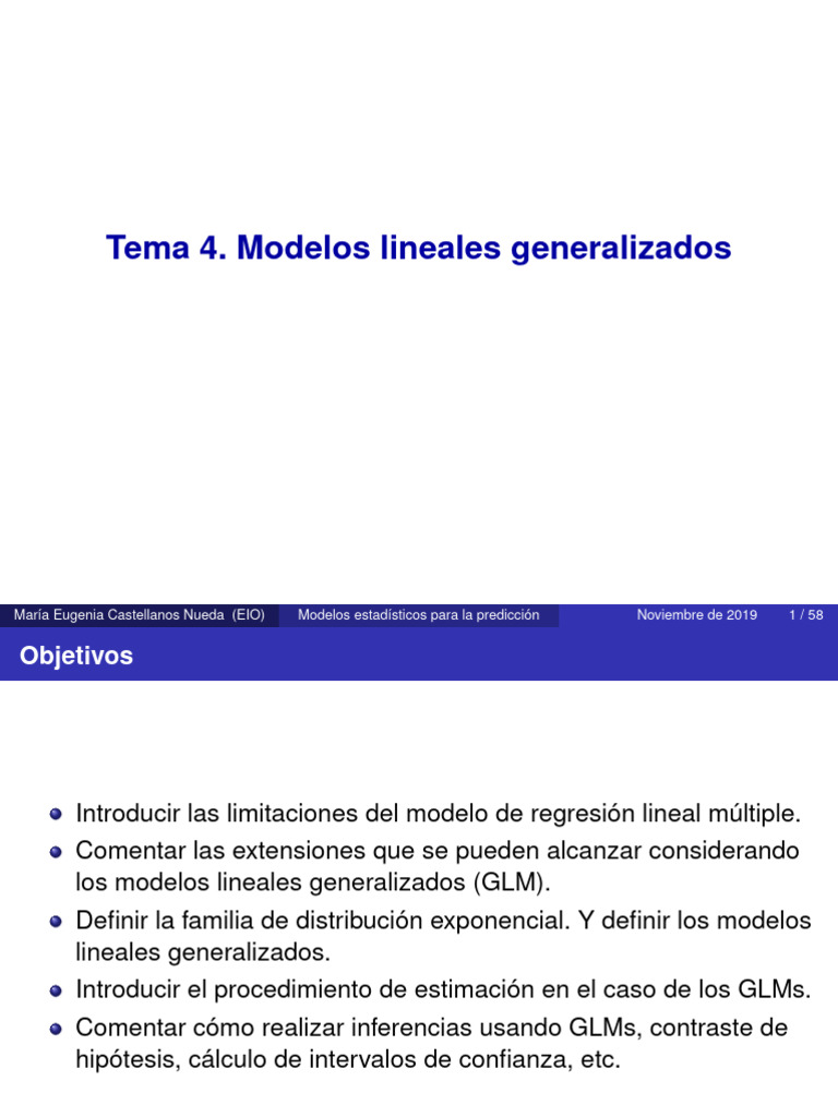 Tema4-GLM | PDF | Estadísticas | Análisis de regresión