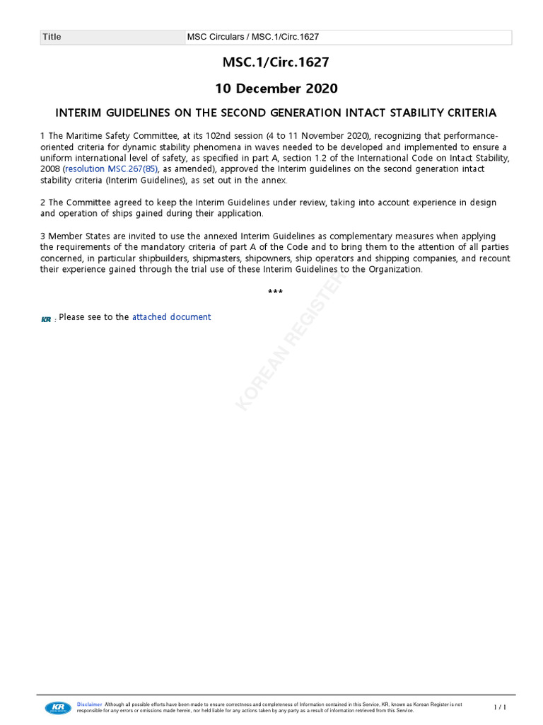 MSCCirculars MSC.1 Circ.1627 231213 062422 | PDF