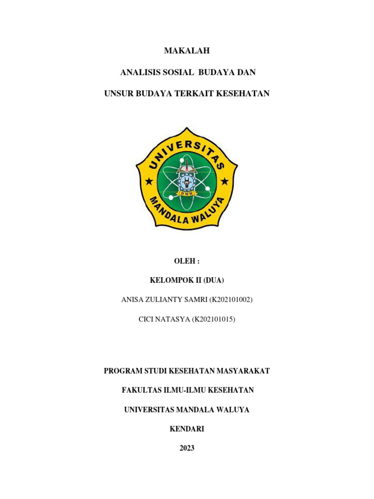 Analisis Unsur Budaya Kesehatan | PDF