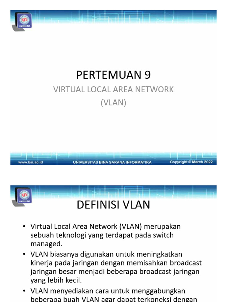 Pertemuan 9: Virtual Local Area Network (VLAN) | PDF | Teknologi & Rekayasa