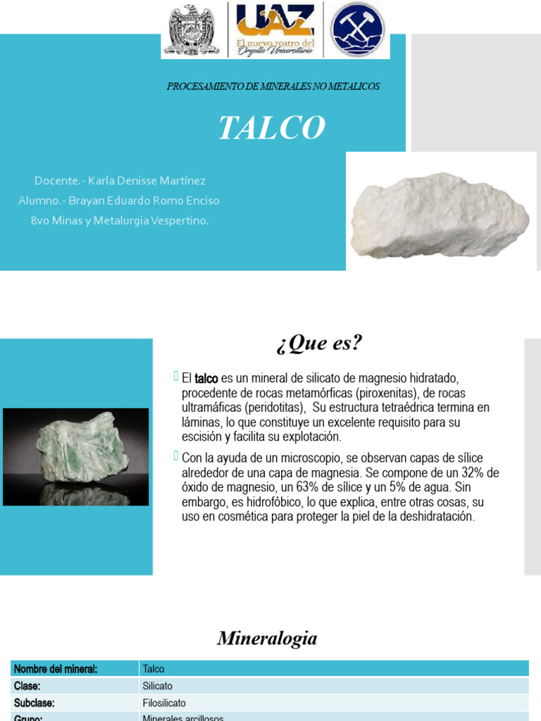 Talco | PDF | Minerales | Pintar