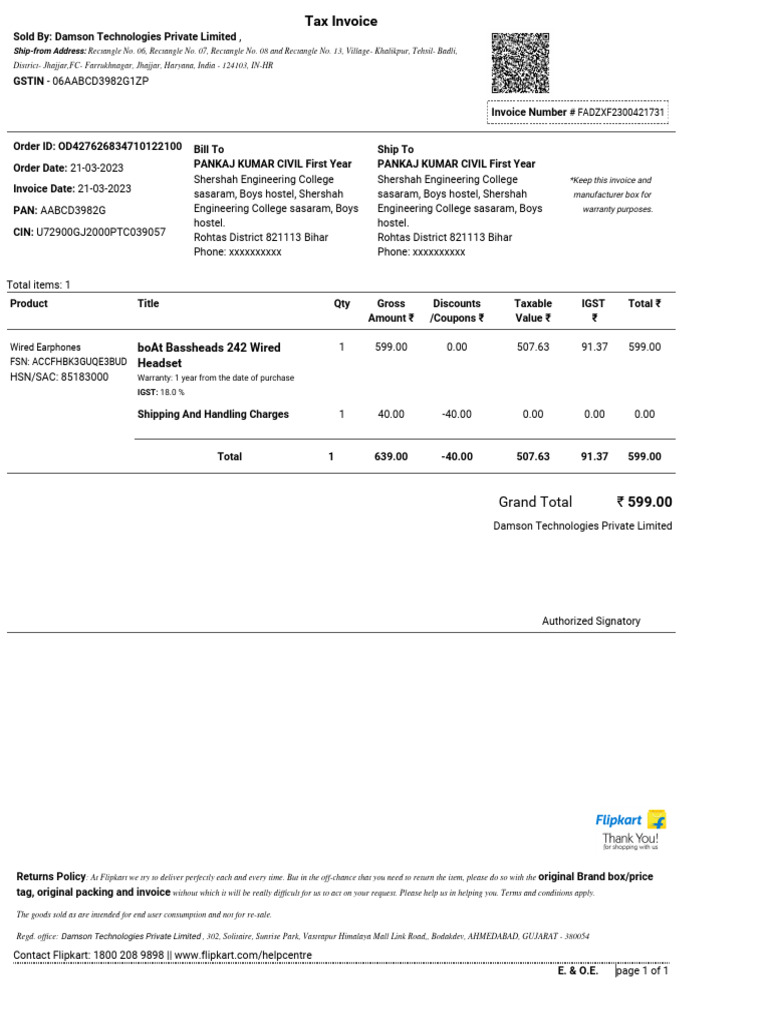 Boat_Invoice | PDF | Economies | Taxes