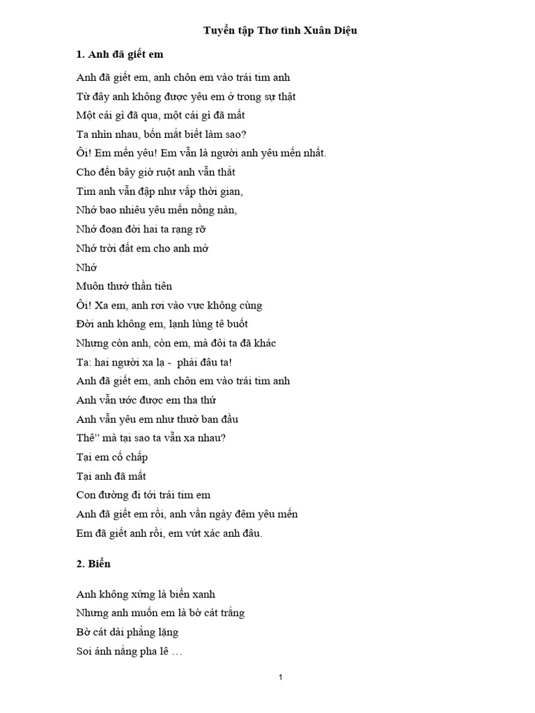 Tuyen Tap Tho Tinh Xuan Dieu | PDF